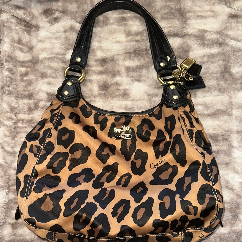 Coach Madison Ocelot Leopard Shoulder Bag - Gem